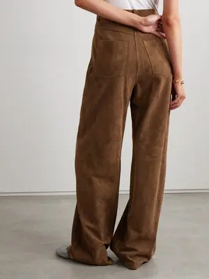 Loewe Paneled Suede Wide-leg Pants