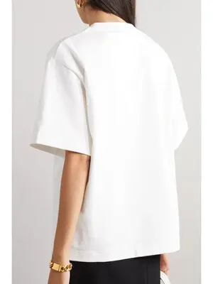 JIL SANDER Printed Cotton-jersey T-shirt - Neutrals