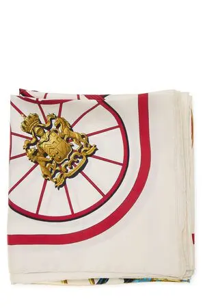 Hermès Multicolor 'springs' Silk Scarf 90 - White