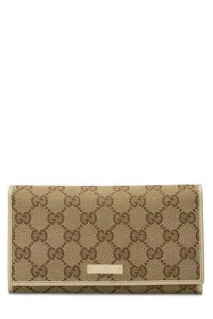 Gucci Original GG Canvas Continental Wallet Beige