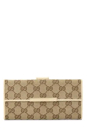 Gucci Original Gg Canvas Continental Wallet - White