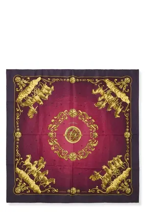Hermès Multicolor 'cosmos' Silk Scarf 90 - Purple