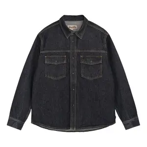 StÜssy Boxy Western Denim Shirt 'washed - Black