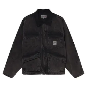 StÜssy Distressed Canvas Shop Jacket - Black