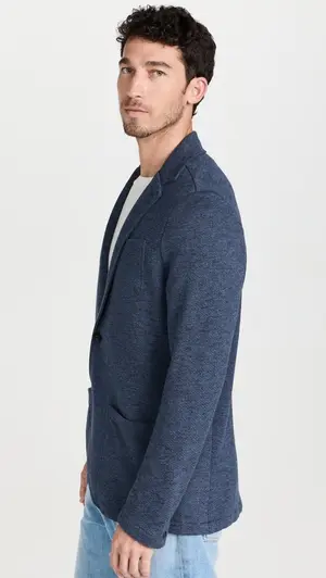 Faherty Brand Inlet Knit Blazer - Deep Navy Melange