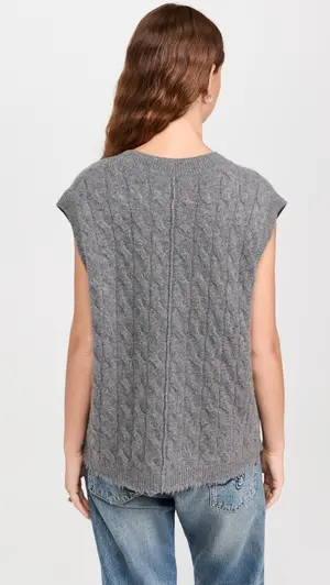 RE/DONE Cashmere Cable Knit Vest