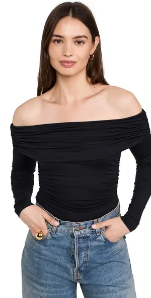 Susana Monaco Off-shoulder Gathered Top - Black