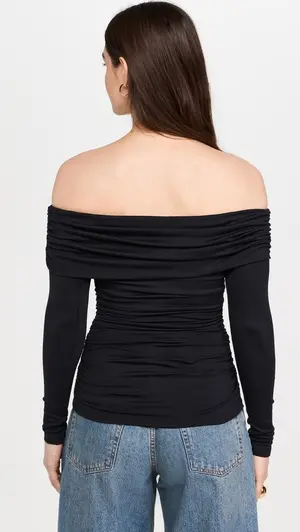 Susana Monaco Off-shoulder Gathered Top - Black