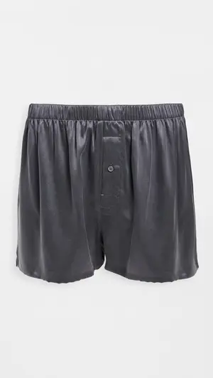 Lunya Washable Silk Boxers - Meditative Grey