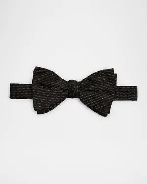 Eton Metallic Stripe Bow Tie - Black