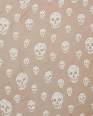 Alexander McQueen Classic Skull Wool Scarf - Beige/ivor