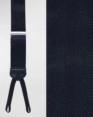 Trafalgar Herringbone Silk Braces Black