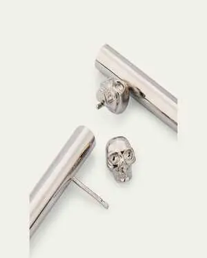 Alexander McQueen Logo Cross Bar Earrings