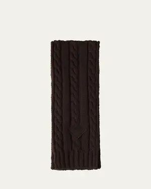 Prada Cable-knit Cashmere Scarf - Moro