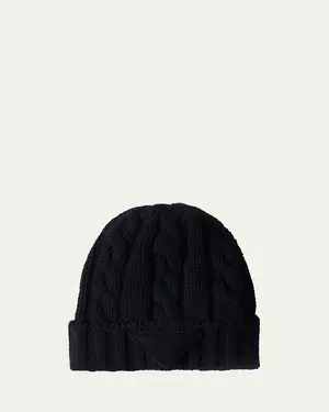 Prada Cashmere Cable-knit Beanie