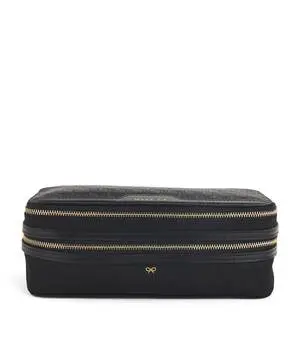 ANYA HINDMARCH Logo Jacquard Make-up Pouch - Black
