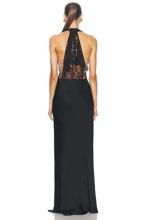 Saint Laurent Lace Bodice Long Dress