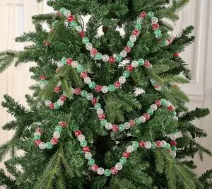 VALERIE PARR HILL As Is Set Of 2 6' Sugared Candy Ball Garlands Valerie - One-color