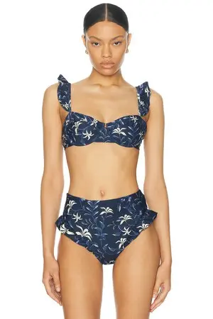 Agua Bendita Kiwi Bikini Top - Navy Cafe