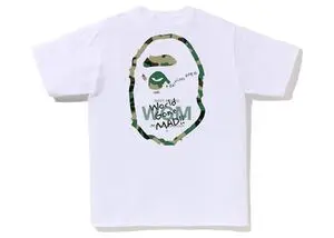 A BATHING APE Woodland Camo Wgm Ape Head Tee Shirt - White