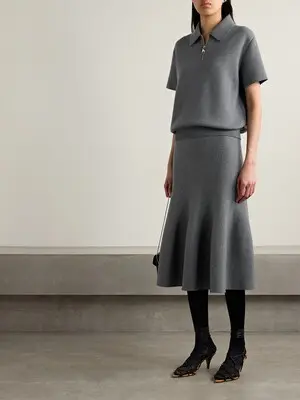Khaite Gulliame Wool-blend Polo Top