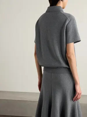 Khaite Gulliame Wool-blend Polo Top