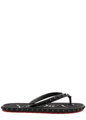 CHRISTIAN LOUBOUTIN Super Loubi Embellished Rubber Flip Flops