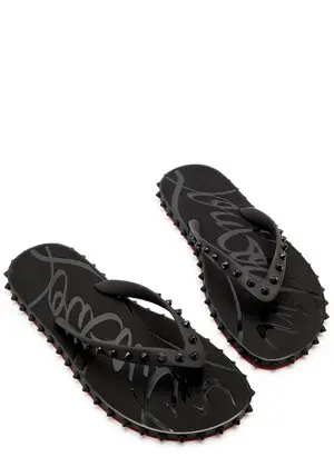 CHRISTIAN LOUBOUTIN Super Loubi Embellished Rubber Flip Flops