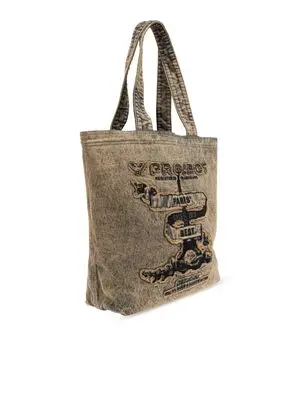 Y/project Acid-wash Logo-patch Tote Bag