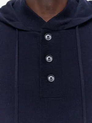 FURSAC Buttoned Knitted Hoodie