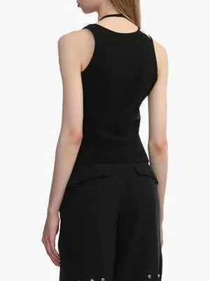 HELIOT EMIL Strap-detail Draped Top - Black