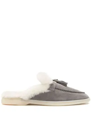 SCAROSSO Lucrezia Suede Mules - Grey