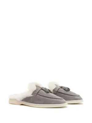 SCAROSSO Lucrezia Suede Mules - Grey