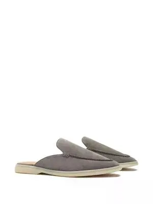 SCAROSSO Suede Slippers - Grey