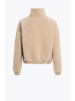PARAJUMPERS Fleece-texture Logo-patch Jacket - Neutrals