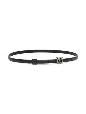Pinko Love Birds Buckle Leather Belt - Black