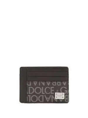 Dolce & Gabbana Coated Jacquard Card Holder - Black