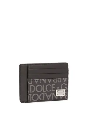 Dolce & Gabbana Coated Jacquard Card Holder - Black