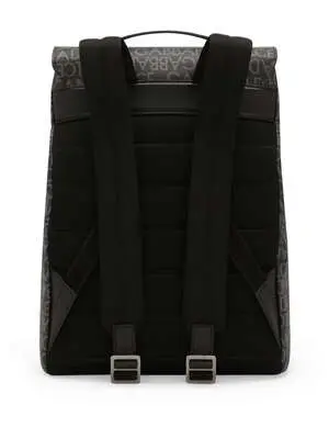 Dolce & Gabbana Coated Jacquard Backpack - Black