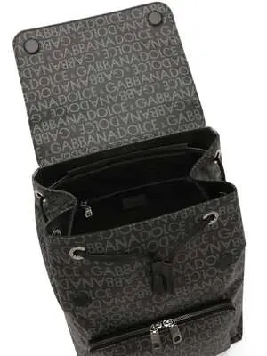 Dolce & Gabbana Coated Jacquard Backpack - Black