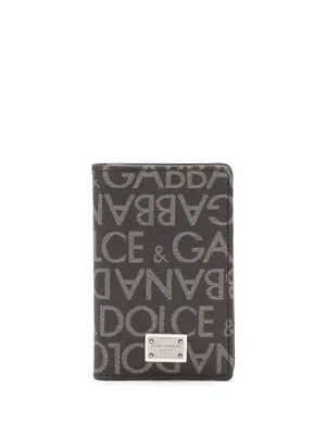 Dolce & Gabbana Logo-plaque Logo-print Wallet - Black