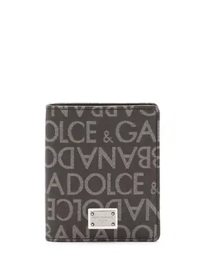 Dolce & Gabbana Coated Jacquard Bi-fold Card Holder - Black