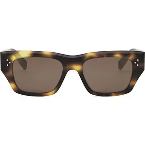 Celine 3 Dots 53mm Geometric Sunglasses - Blonde Havana / Brown