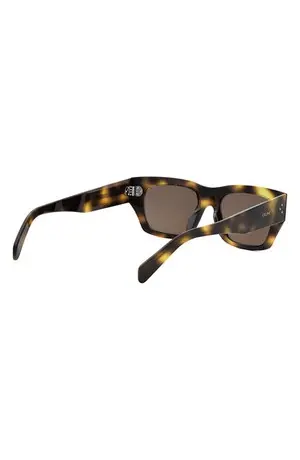 Celine 3 Dots 53mm Geometric Sunglasses - Blonde Havana / Brown