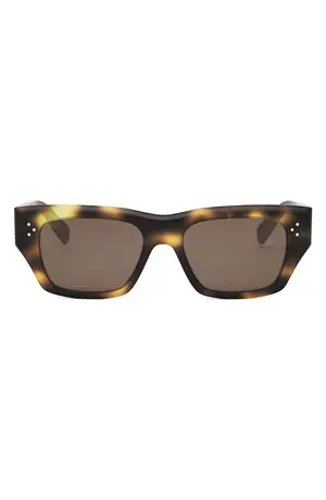 Celine 3 Dots 53mm Geometric Sunglasses - Blonde Havana / Brown