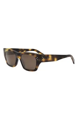 Celine 3 Dots 53mm Geometric Sunglasses - Blonde Havana / Brown