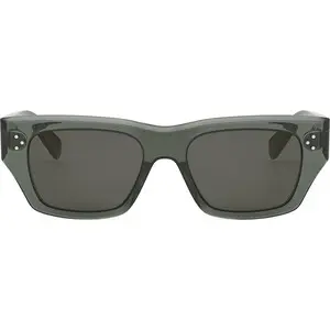 Celine 3 Dots 53mm Geometric Sunglasses - Light Green / Smoke