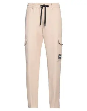 Versace Solid Color Straight Leg Pants - Beige
