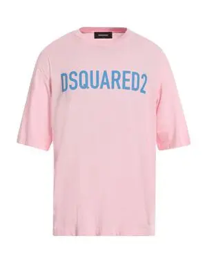 Dsquared2 Man T-shirt White Size S Cotton Pink