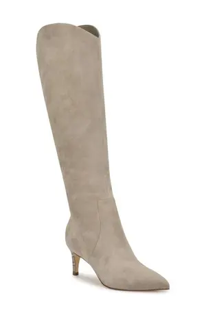 Nine West Sirena Pointed Toe Knee High Boots - Taupe